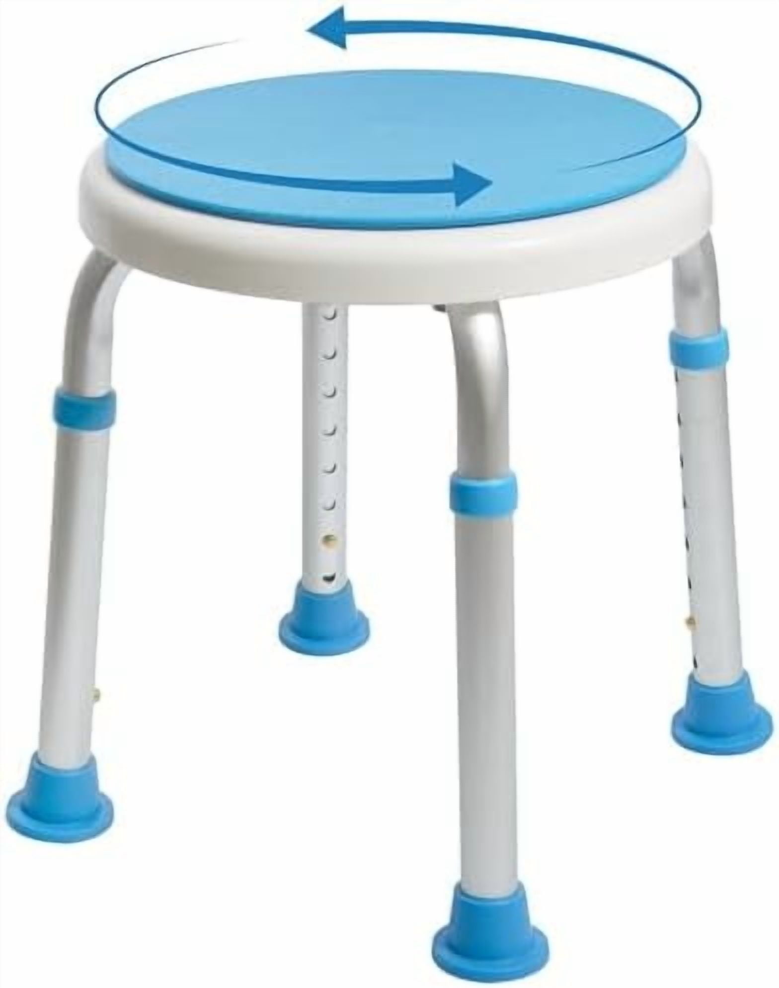 Medical Tool-Free Assembly Adjustable Swivel Shower Stool Seat Bench ...