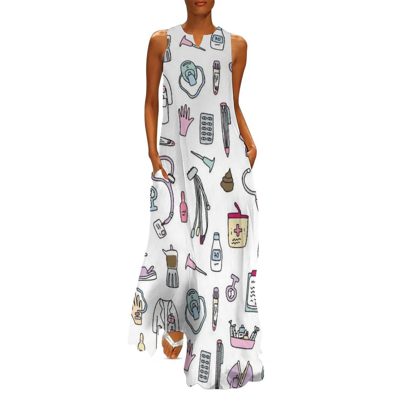 Medical Tools Pattern Long Dress dress women summer dress for women ...