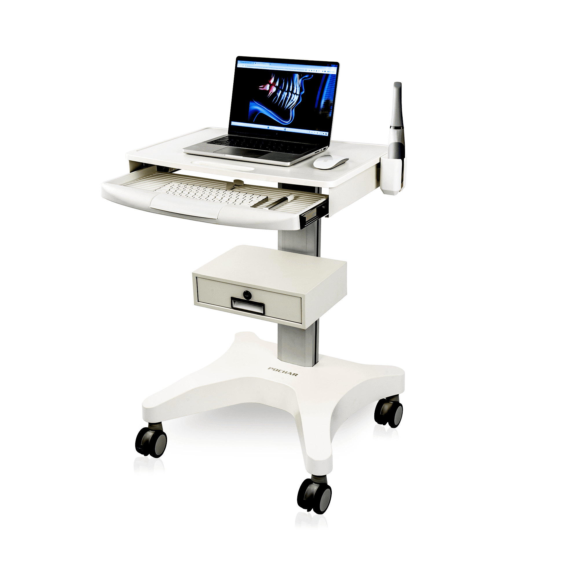 Medical Trolley with Laptop Pallet and Oral Scanner Holder, Dental ...