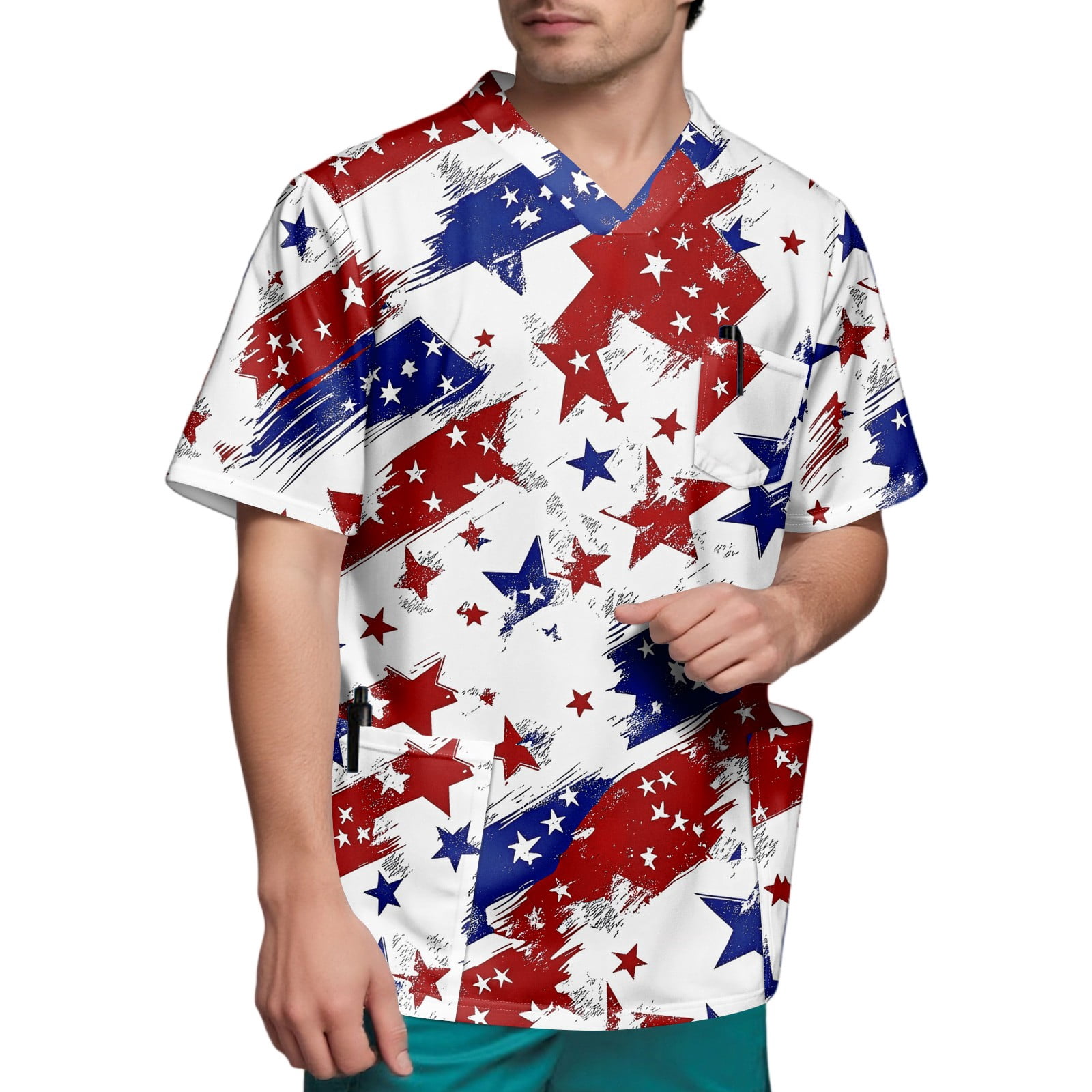 Medical Uniforms & Scrubs Classic Short Sleeve Work Scrub Men Summer ...