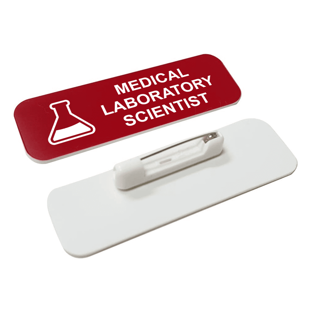 Medical laboratory scientist 1 x 3" Name Tag/Badge, Red, (3 Pack ...
