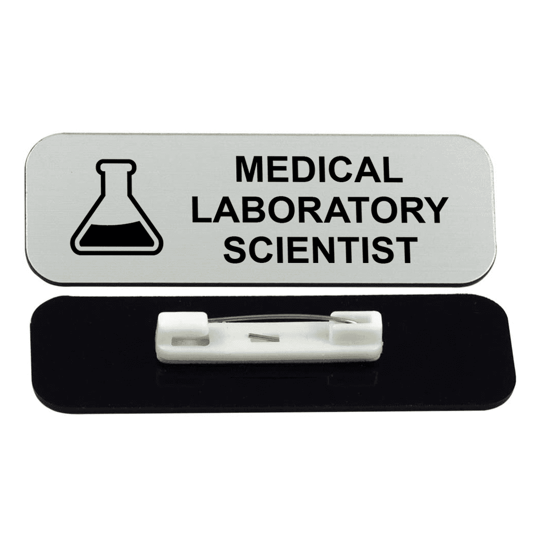 Medical laboratory scientist 1 x 3" Name Tag/Badge, Silver, (3 Pack ...