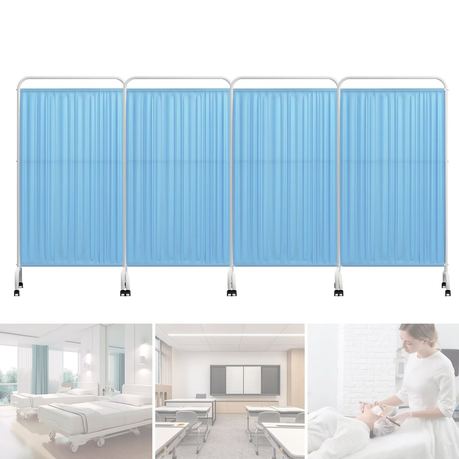 Medical privacy screen, portable privacy screen with wheels for clinic ...