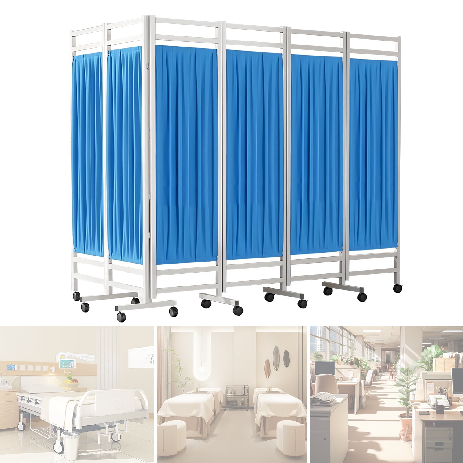 Medical privacy screen on wheels, foldable medical room divider with ...