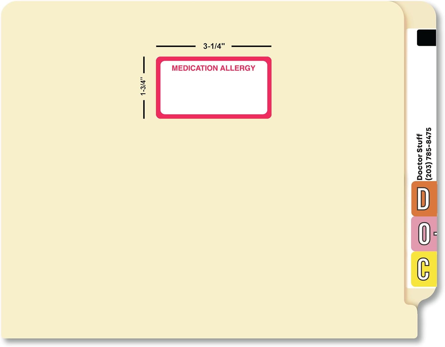 Medication Allergy Chart Label 3-1/4” x 1-3/4” White with Red Border ...