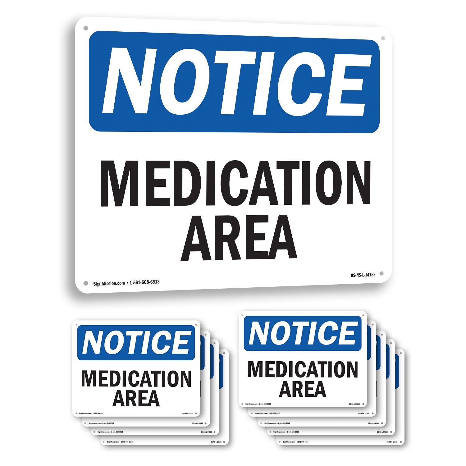 Medication Area OSHA Notice Aluminum Sign 24 Inch x 18 Inch - 10 Pack ...