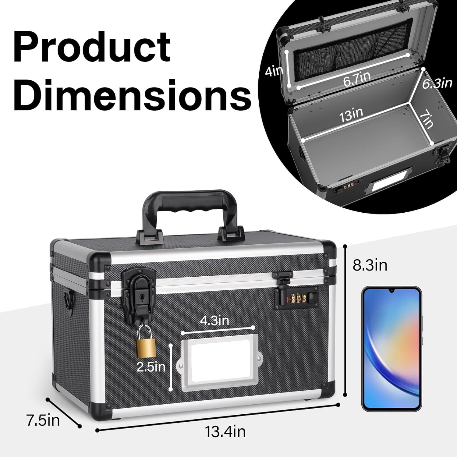 Medication Lock Box, Lockable Storage Box with Dual Locks (Combination ...