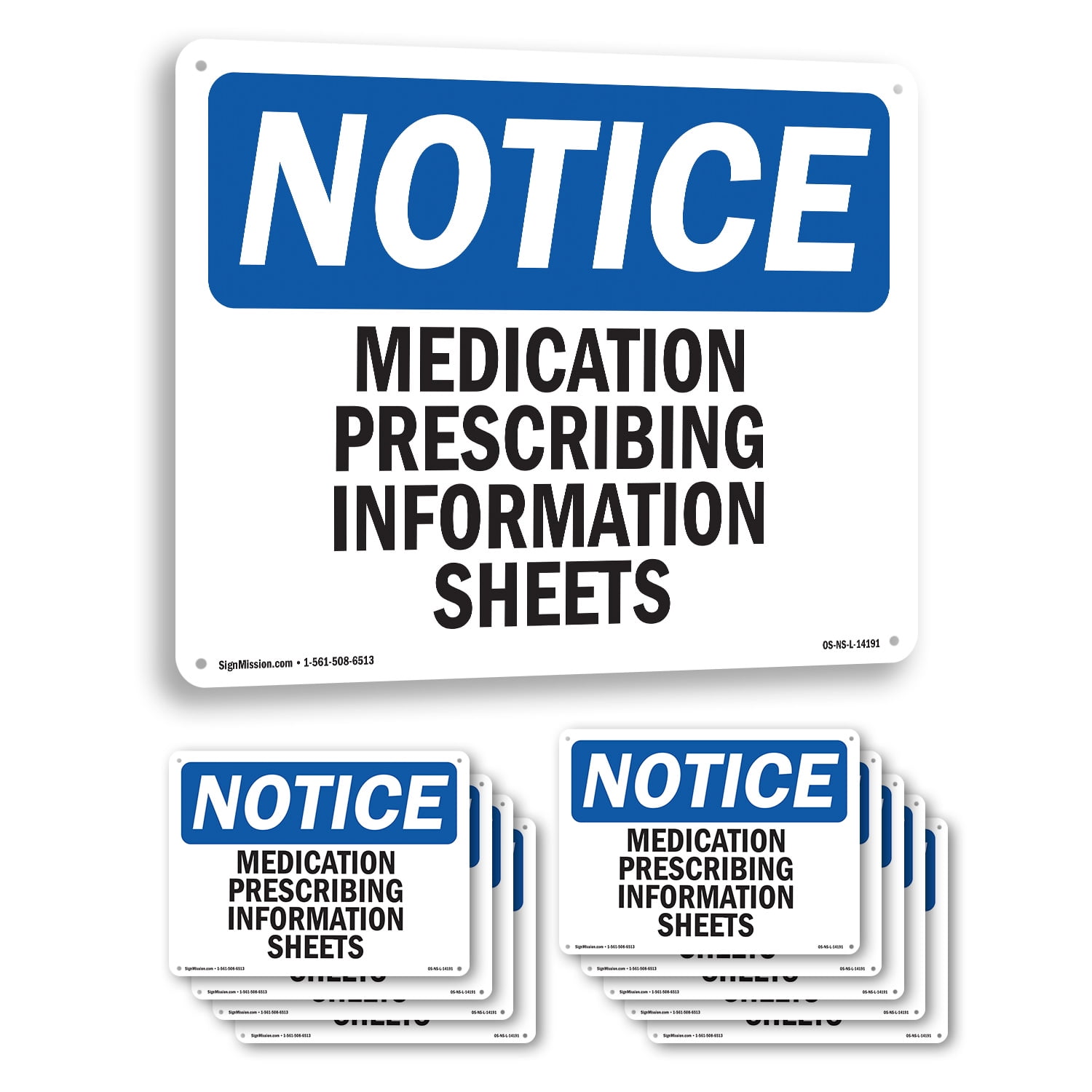 Medication Prescribing Information Sheets OSHA Notice Aluminum Sign 10 ...