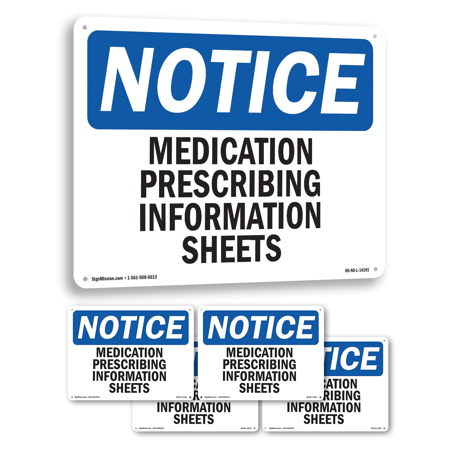 Medication Prescribing Information Sheets OSHA Notice Aluminum Sign 10 ...