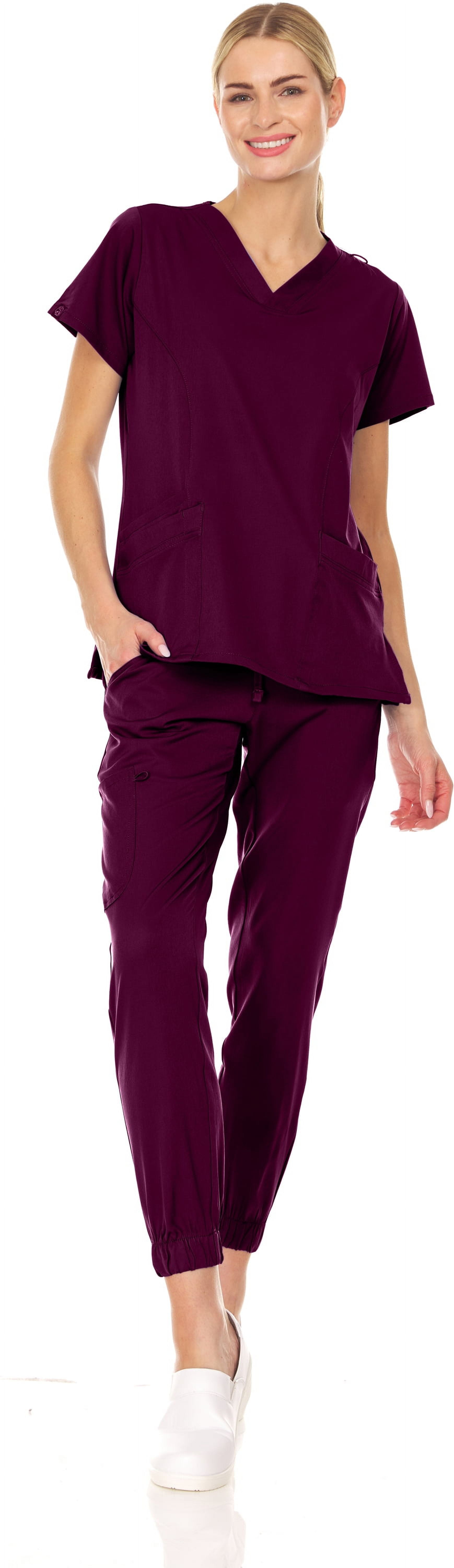 Medichic Mini Marilyn Women's Joggers Scrub Set Medical Nursing Stretch ...