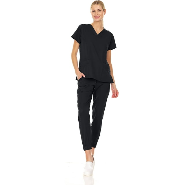 Medichic Mini Marilyn Women's Joggers Scrub Set Medical Nursing Stretch ...