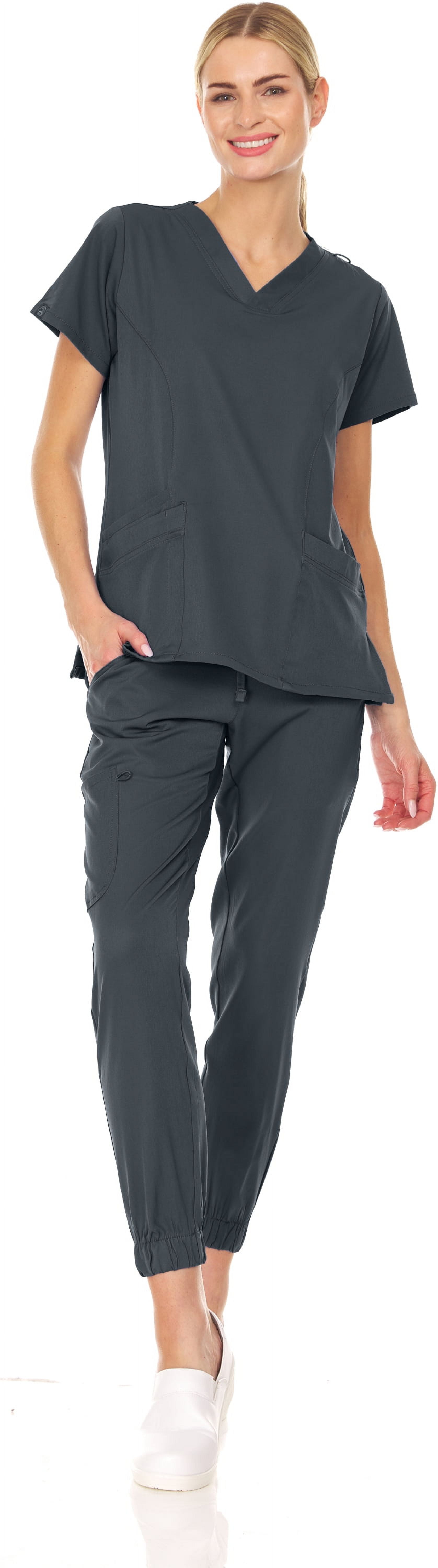 Medichic Mini Marilyn Women's Joggers Scrub Set Medical Nursing Stretch ...