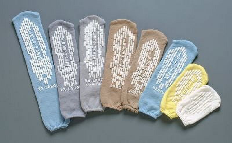 Medichoice Fall Prevention Double Tread Slipper Socks Xlarge Gray (4 ...