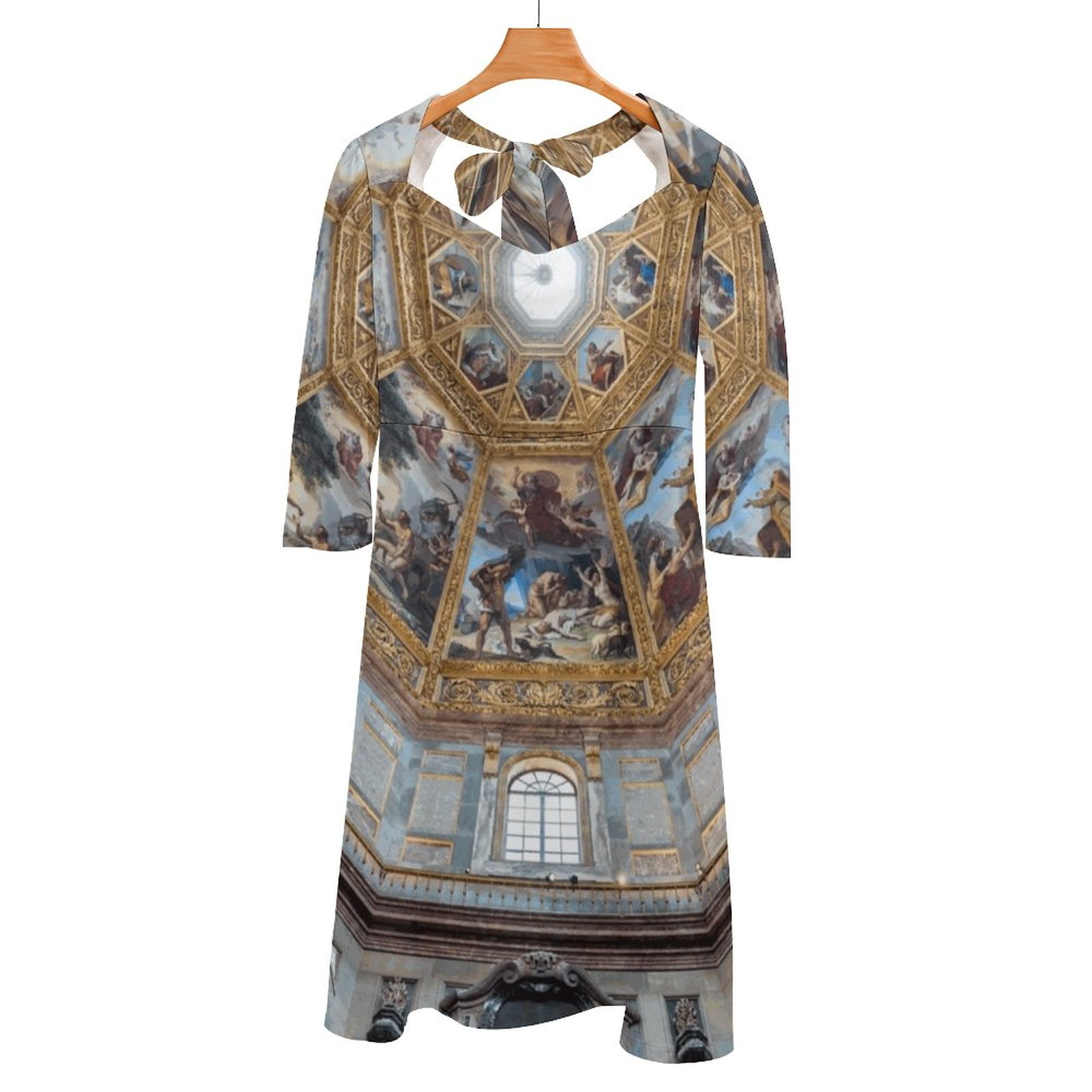 Medici Chapel Back Lacing Backless Dress Square Neck Dress Evening ...