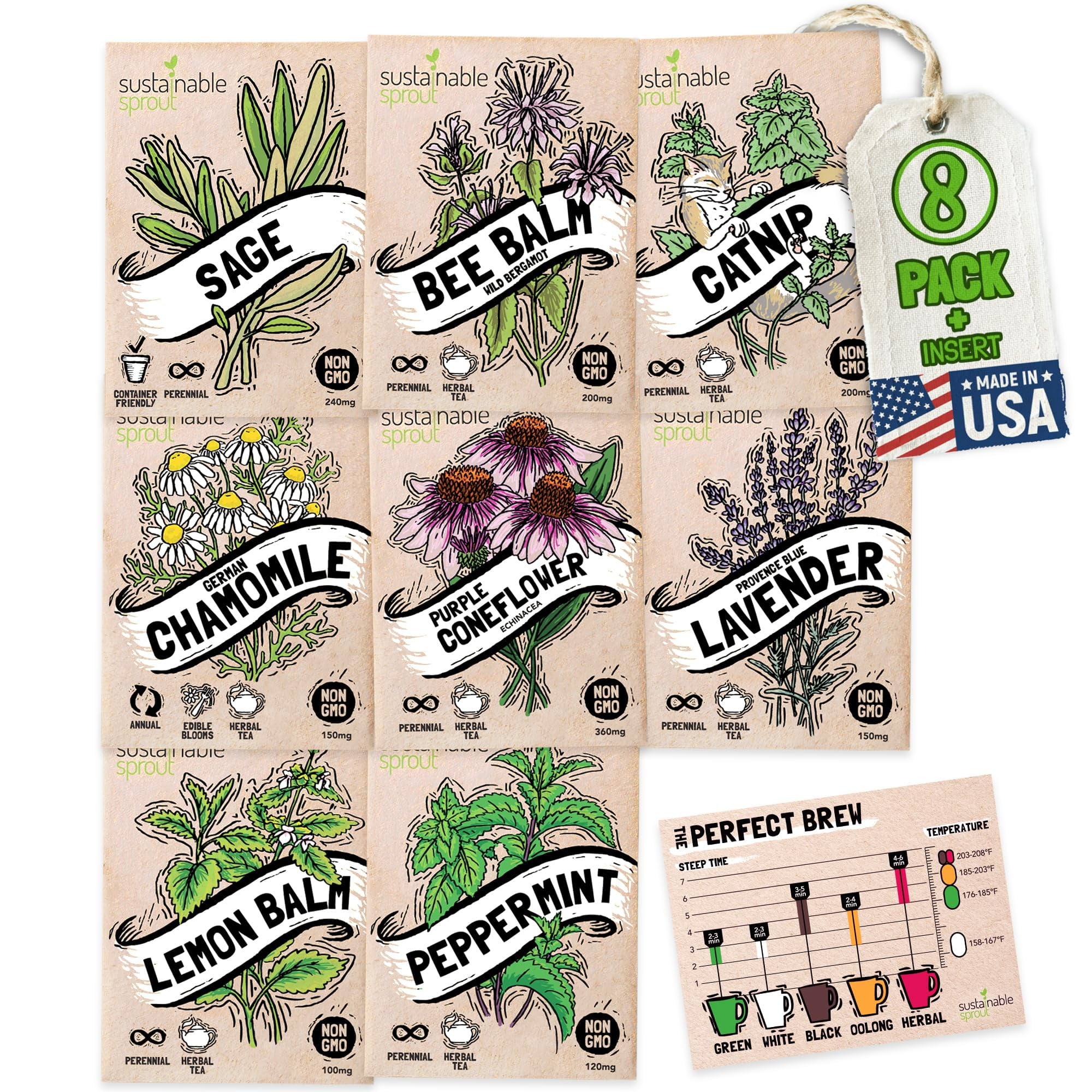 Medicinal Herb TeaUMRT Variety Pack, 8 Herbal Tea Catnip, Lavender ...