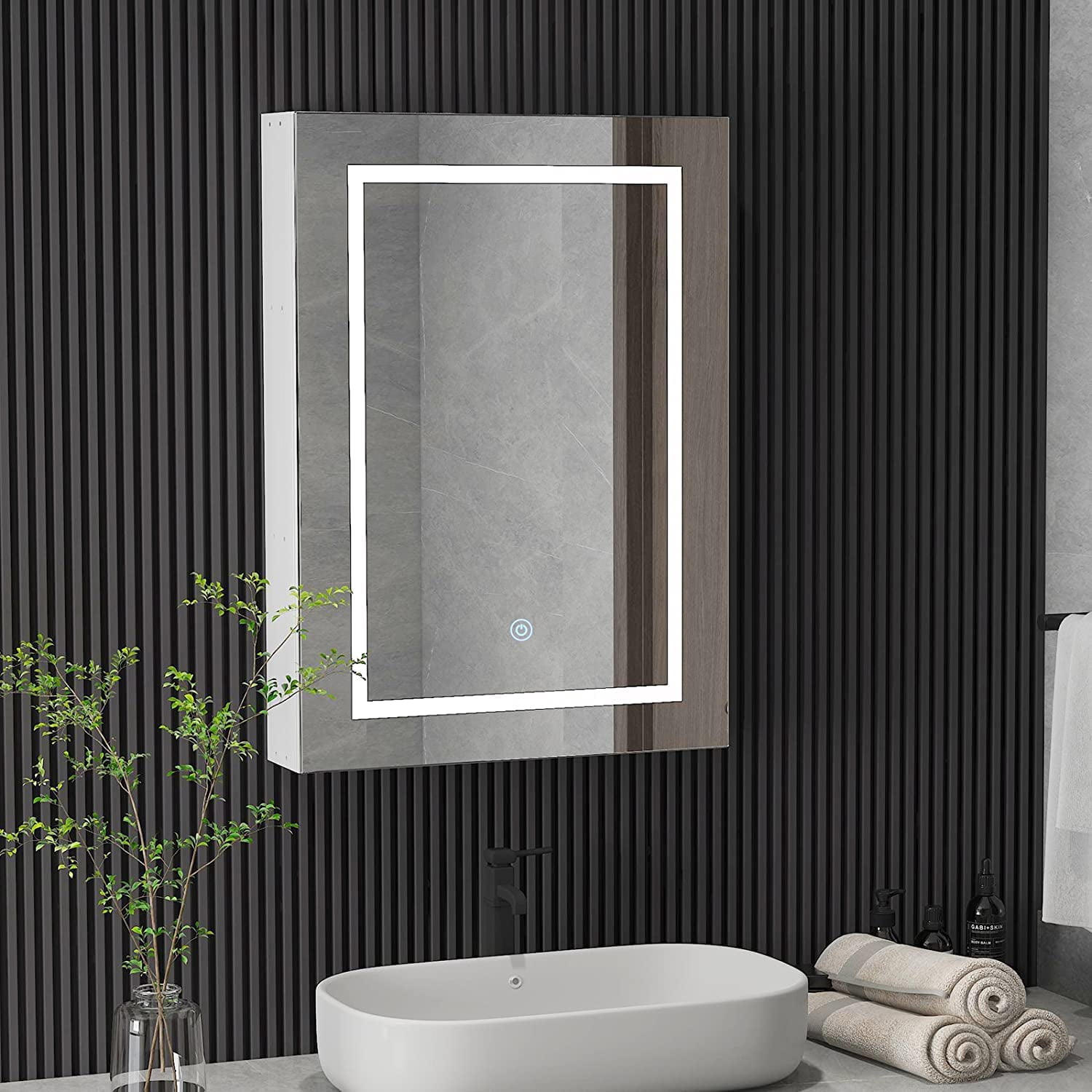 Medicine Cabinet with Lights Bathroom Medicine Cabinet with Mirror Wall ...