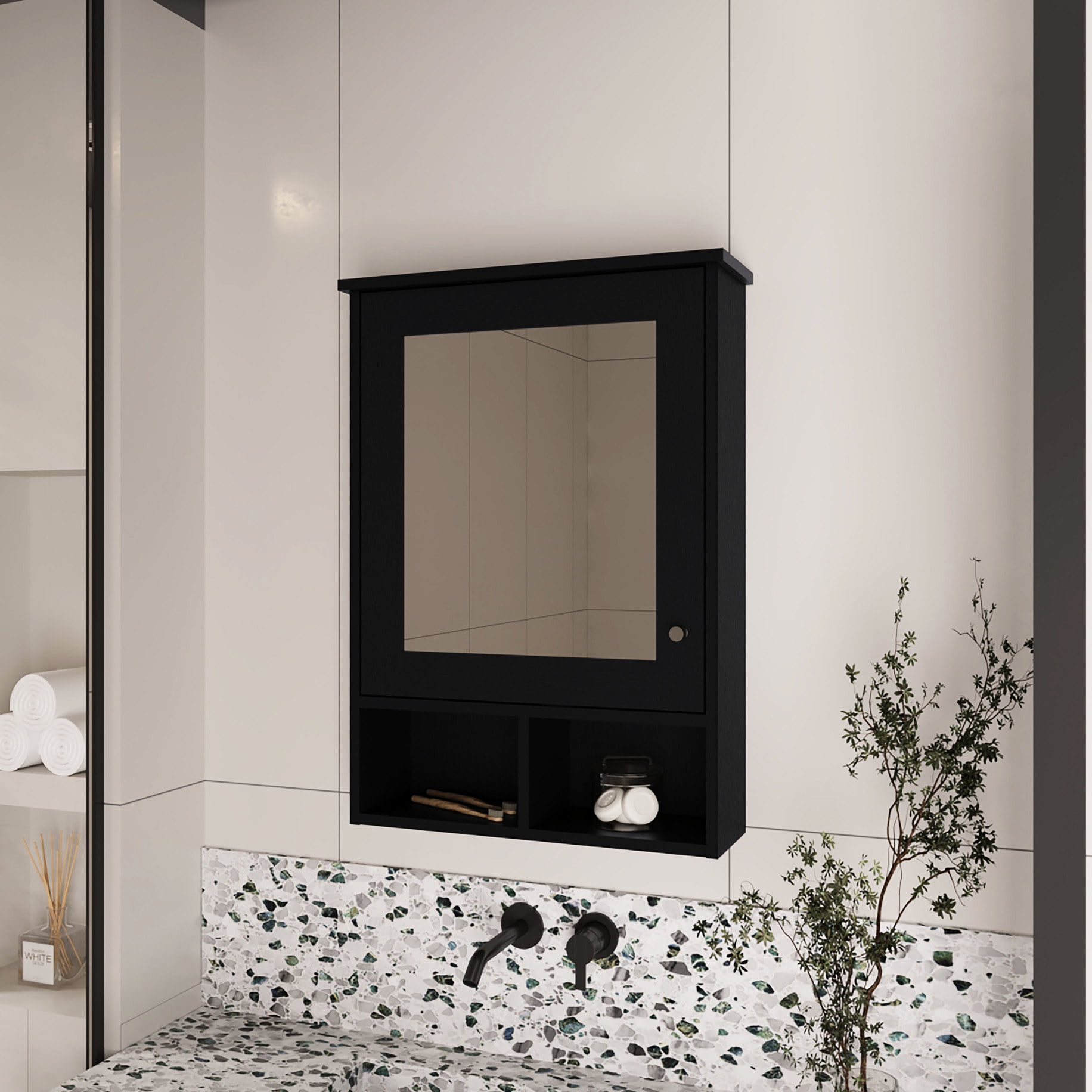 Medicine Cabinet with Mirrored Door | Spacious Interior for Bathroom ...