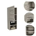 Medicine Cabinet with Light Gray Finish | Bottom Semi - Open & Top ...
