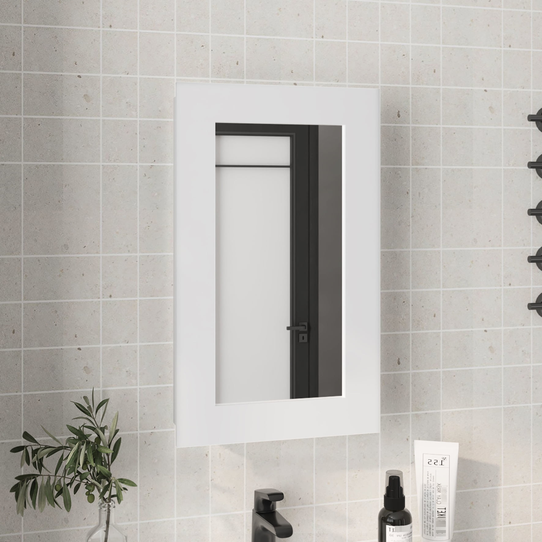 Medicine Cabinet with Mirror | 1 Door, 3 Shelves for Toiletries ...
