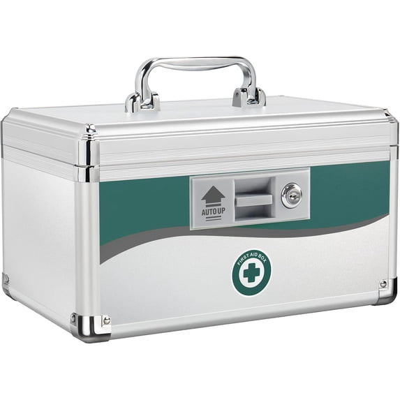 Medicine Lock Box, First Aid Safe Medication Storage Box, Layered ...