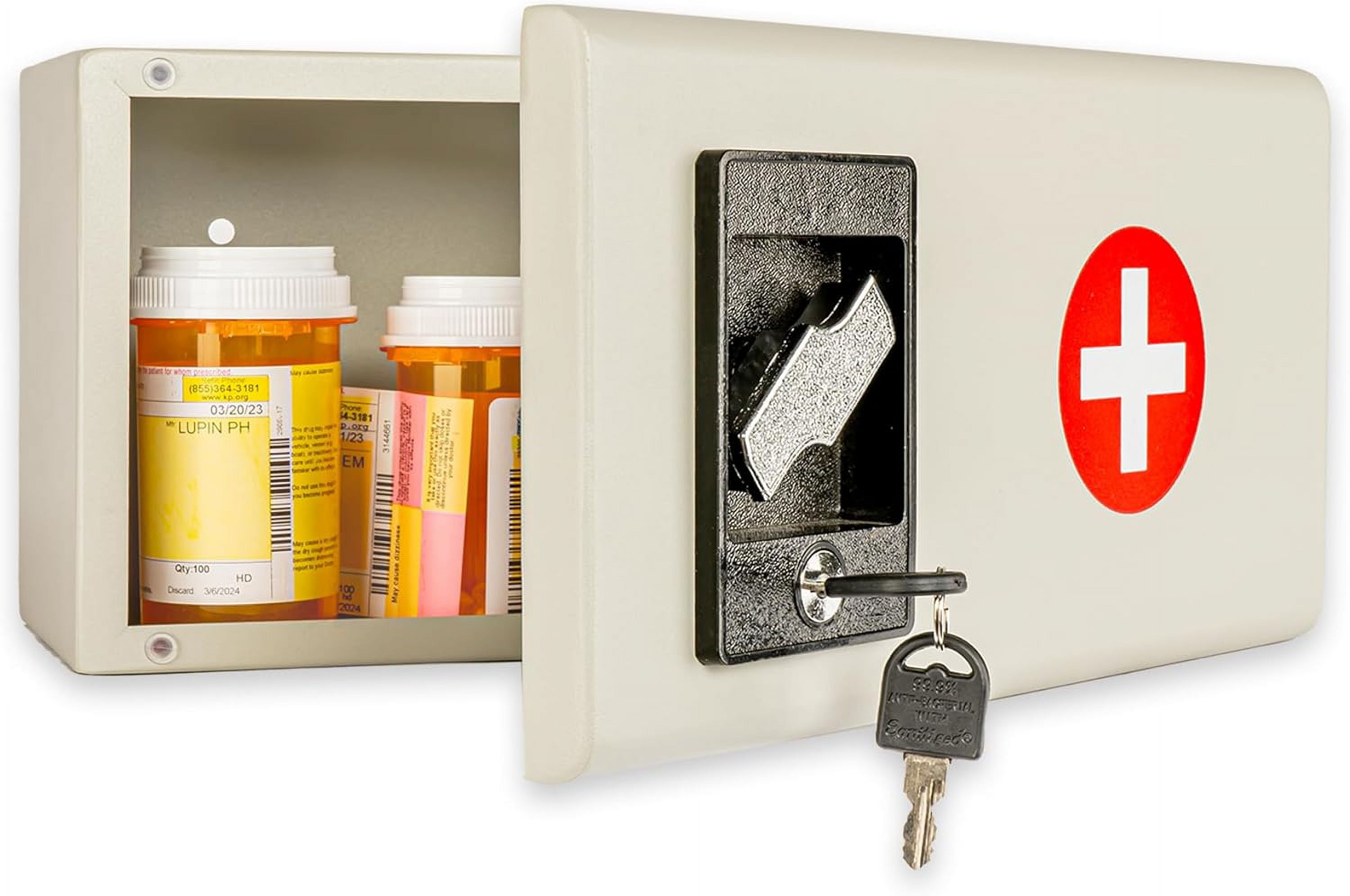 Medicine Lock Box For Medication Lock Box With Key - Wall Mounted ...