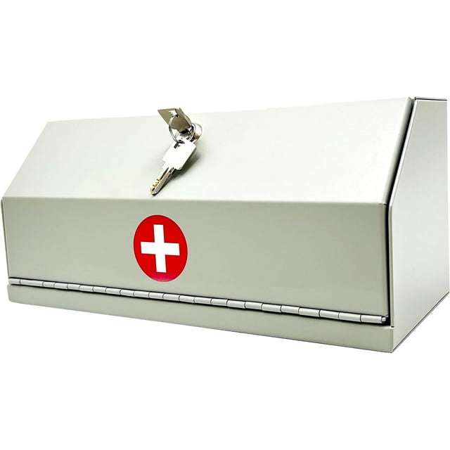 Medicine Lock Box for Medication Lock Box with Key - Wall Mounted ...