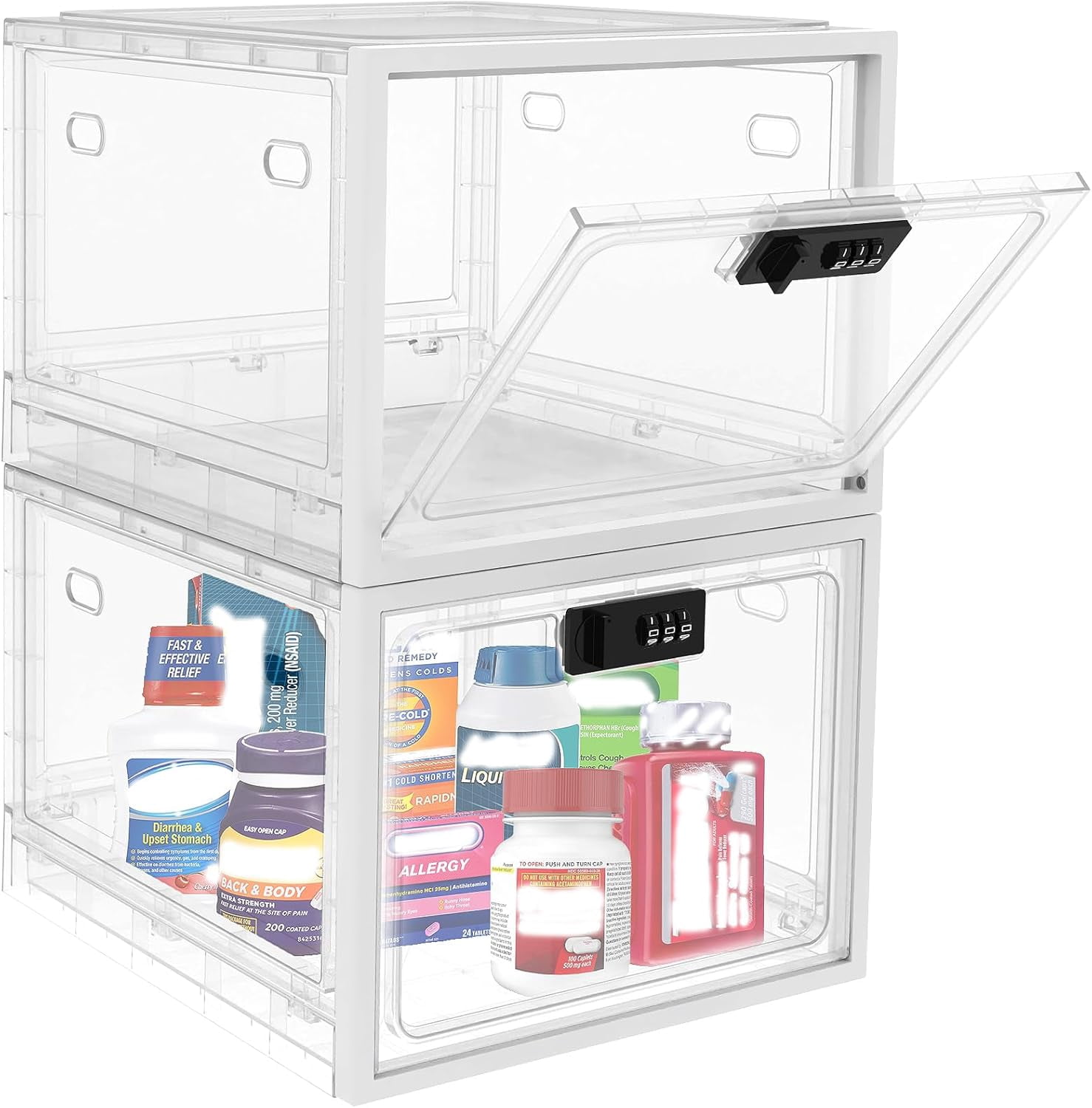 Medicine Lockable Storage Box for Medication Safe, Lock Box for ...