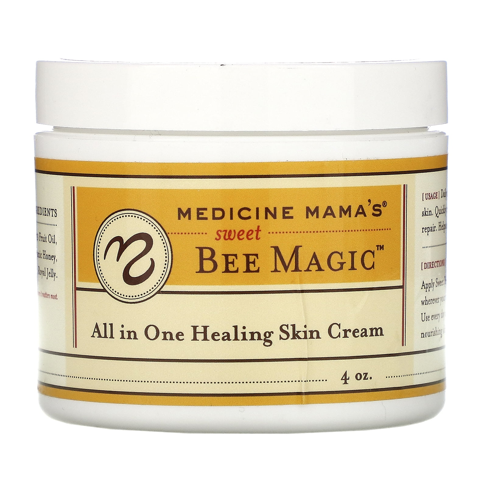 Medicine Mama's Sweet Bee Magic, All In One Healing Skin Cream, 4 oz ...