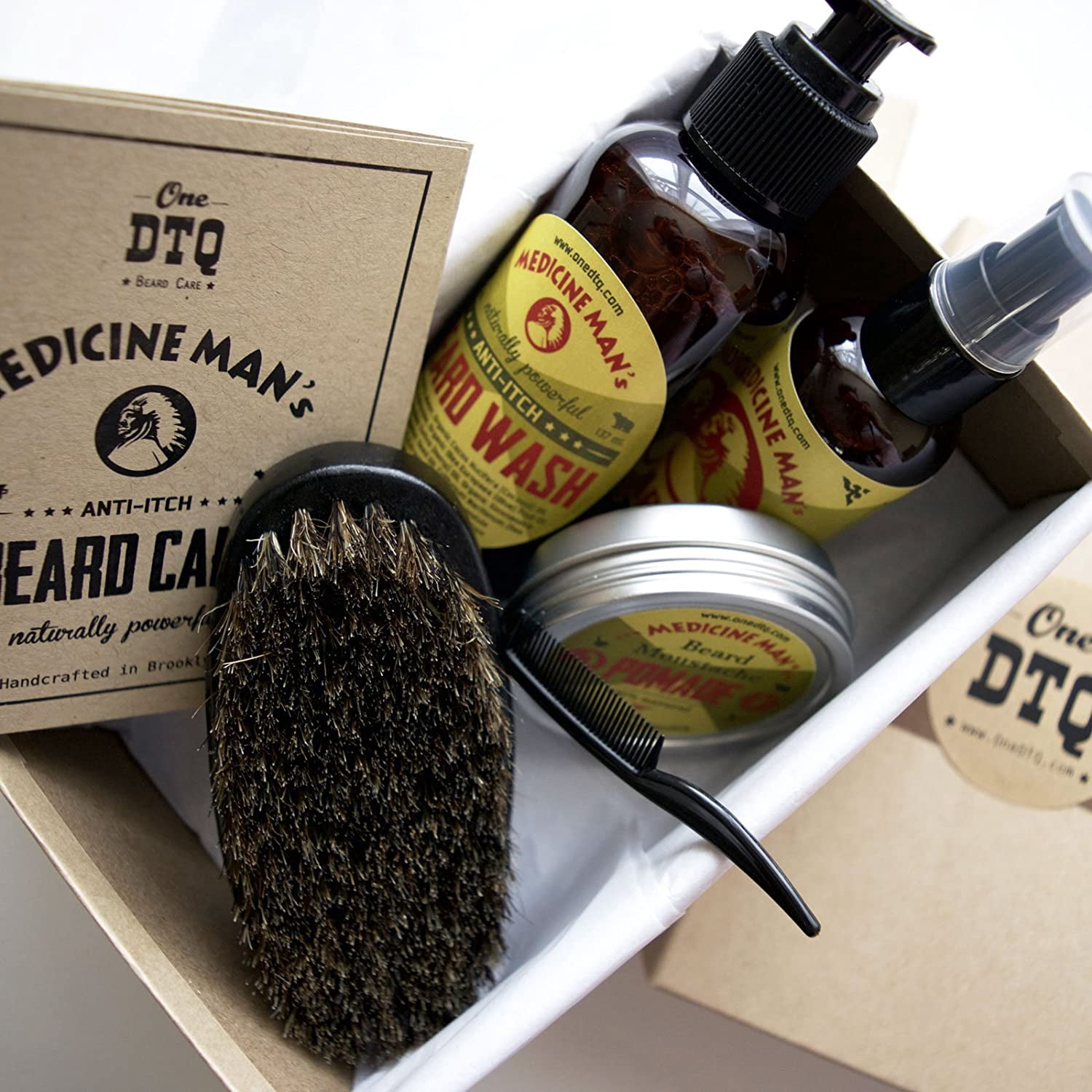 Medicine Man’s Anti-Itch Beard & Mustache Kit - Beard Itch Wash, Oil ...