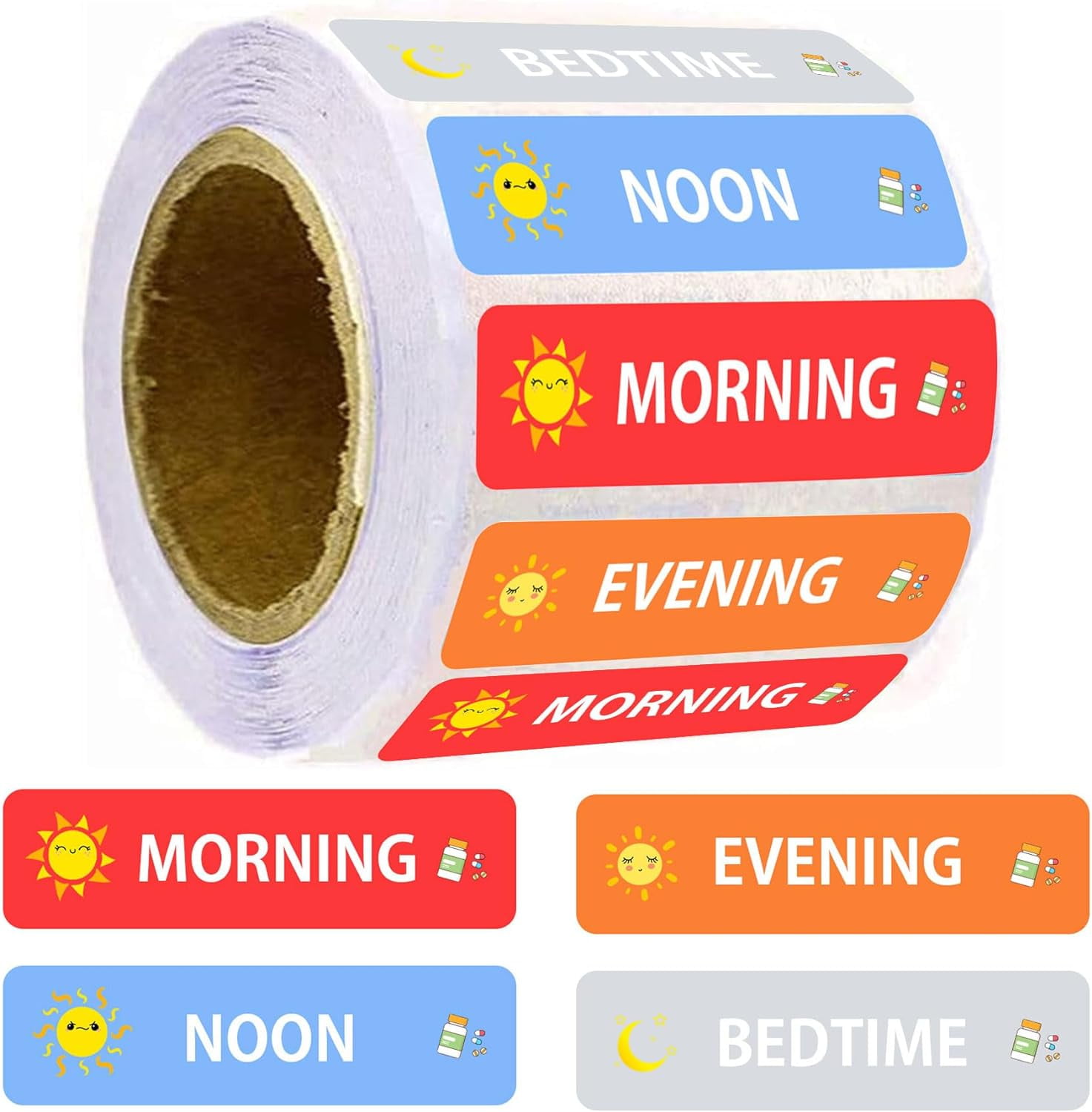 Medicine Stickers Medication Instruction Label 1/2 X 1.5 Inch Morning ...