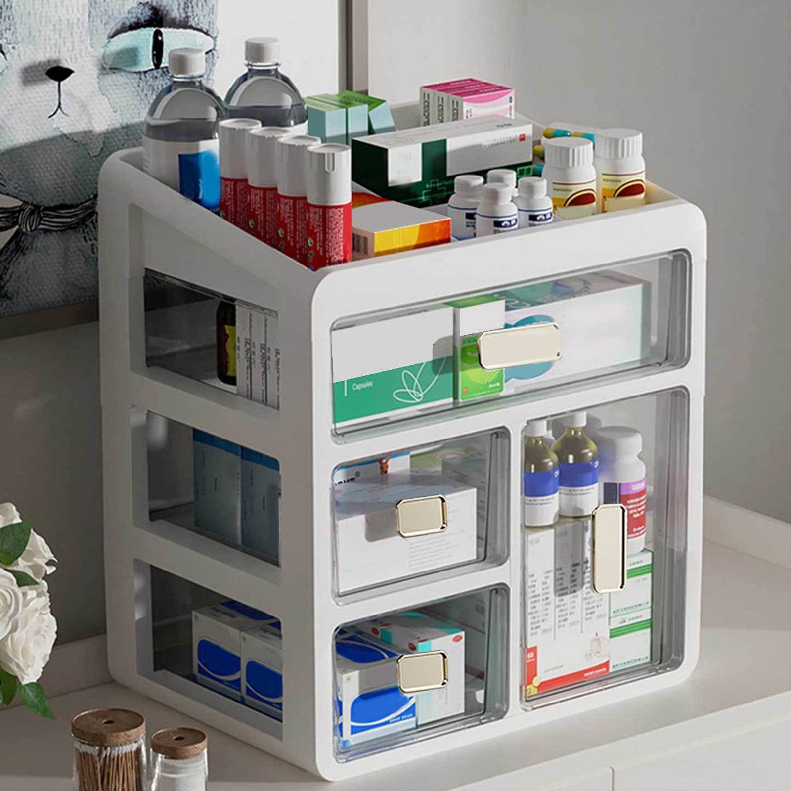Medicine Storage Box, Multifunctional Storage Container Transparent ...