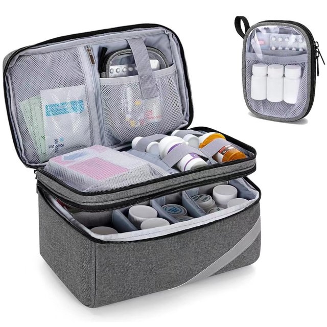 Medicine Storage and Organizer Bag Empty, Pill Bottle Organizer with ...