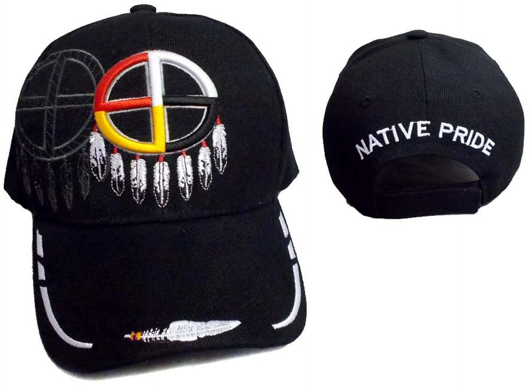 Medicine Wheel Native Pride Baseball Caps - Black Color Uni-Sex Style ...
