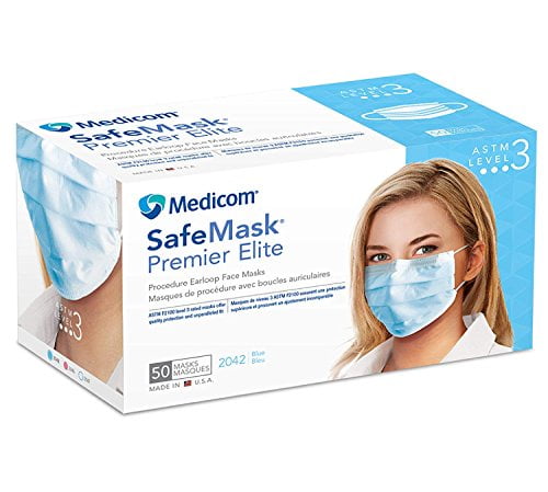 Medicom 2042 SafeMask Premier Elite Earloop Face Masks ASTM Level 3 ...