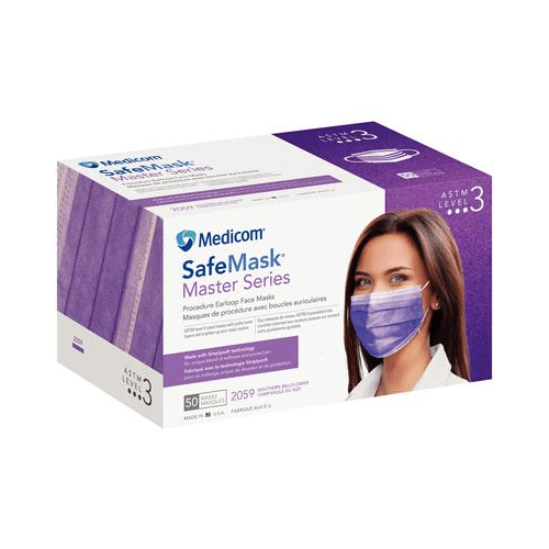 Medicom 2059 SafeMask Master Series Earloop Face Masks ASTM Level 3 ...