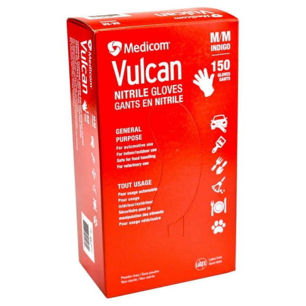 Vulcan Nitrile Gloves Medium, Disposable, Indigo, 150 Count - Walmart.com