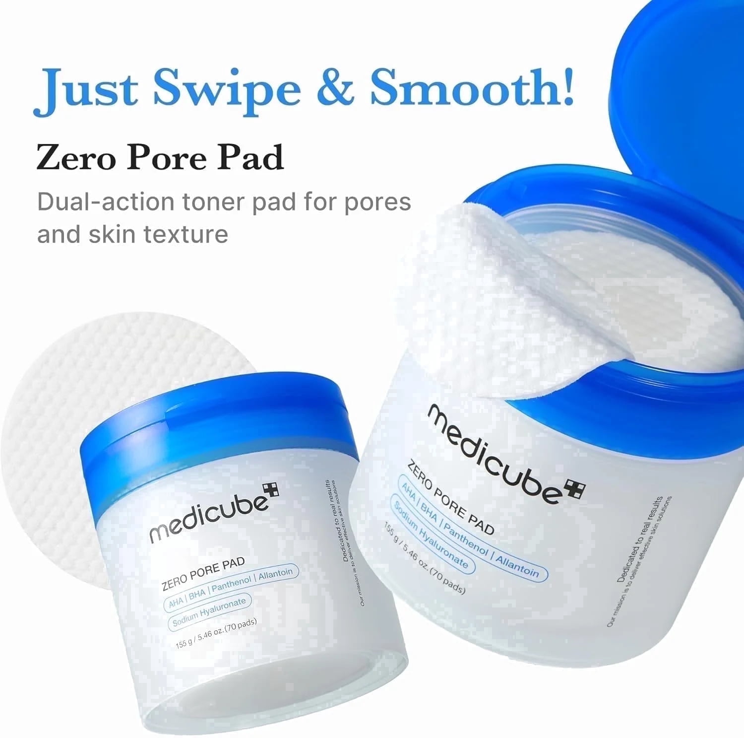 Medicube Exfoliating Pads 2.0 Zero Pore Dual-Texture Facial Toner with ...