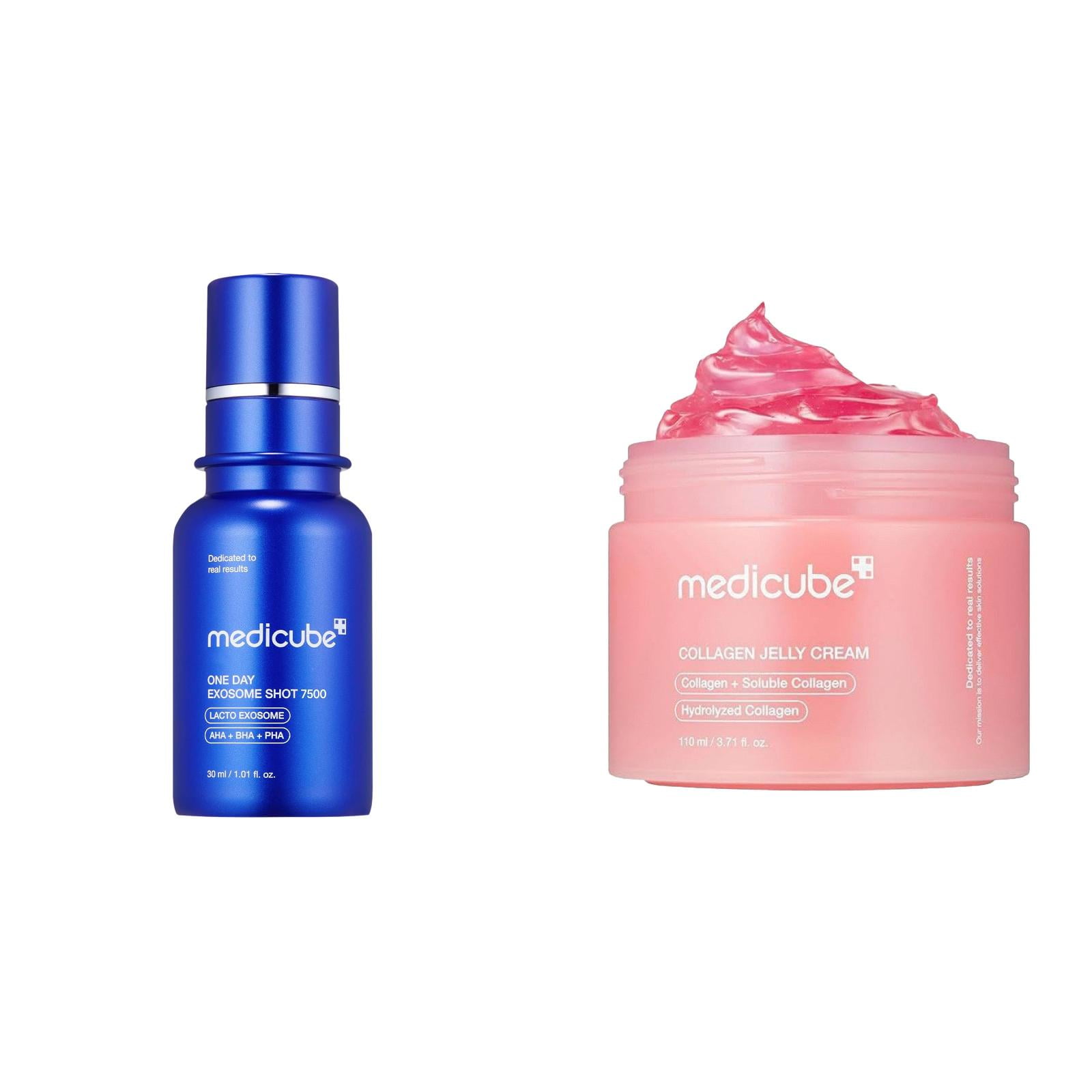 Medicube Exosome Shot 7500 + Collagen Jelly Cream Set - Pore Refining Serum & Hydrating Jelly ...