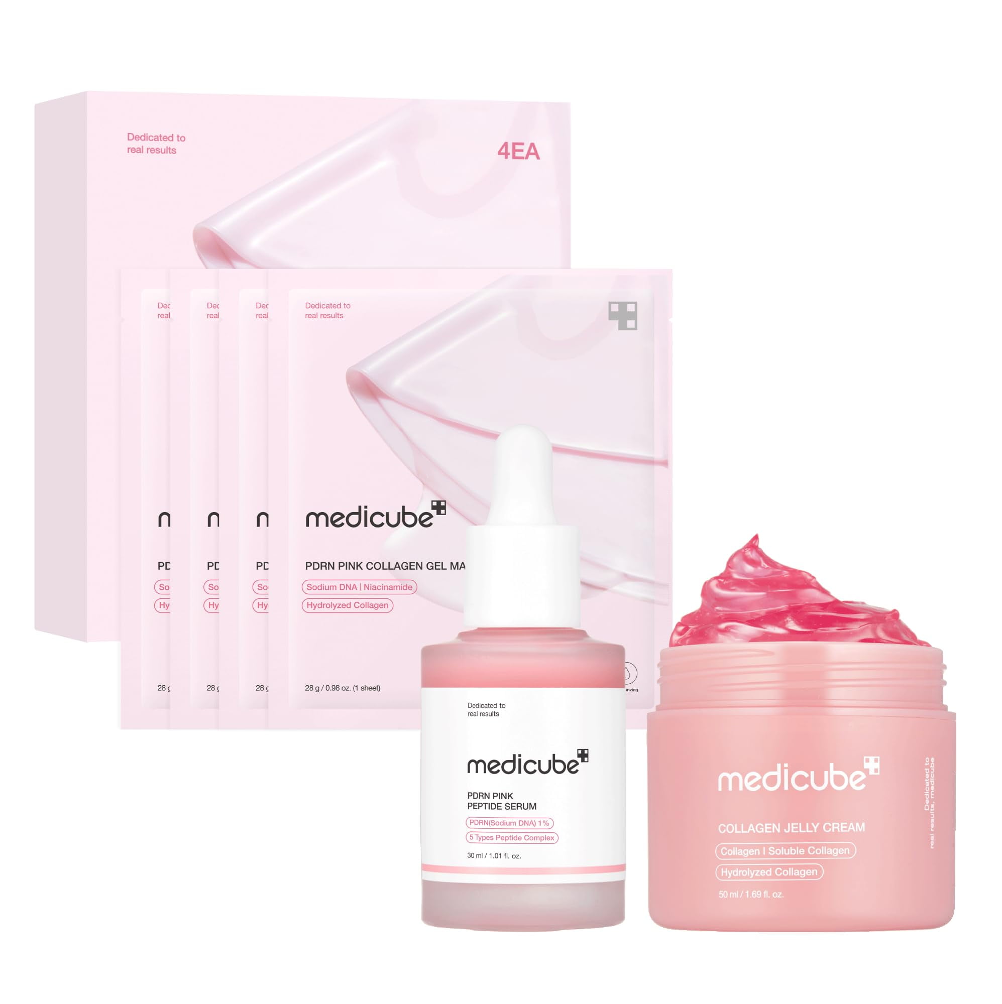 Medicube Pink Glass Glow Skin Trio - Salmon DNA PDRN pink collagen ...