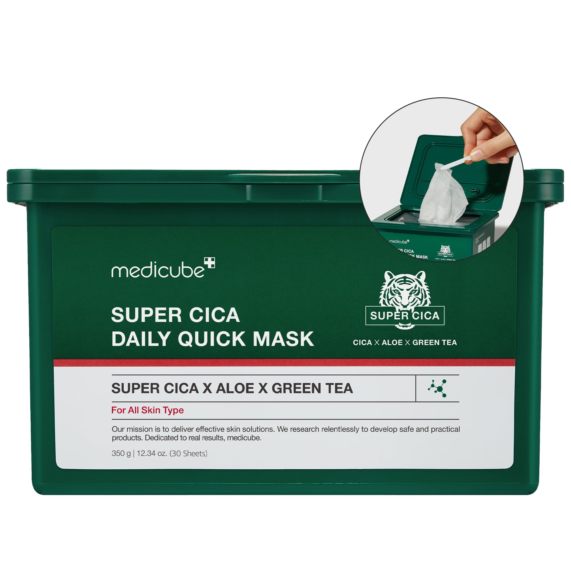 Medicube Super Cica Daily Quick Facial Masks (30 Sheets) - 60-Second ...