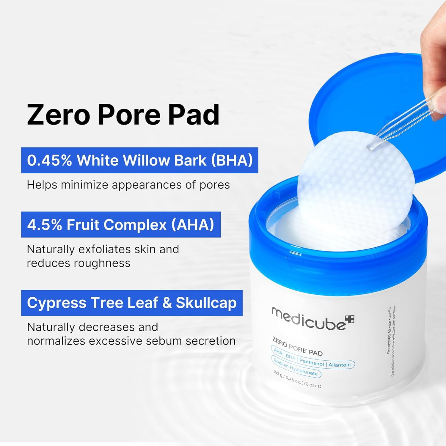 Medicube Zero Pore Pad 2.0, Dual-Textured Facial Toner Pads for ...