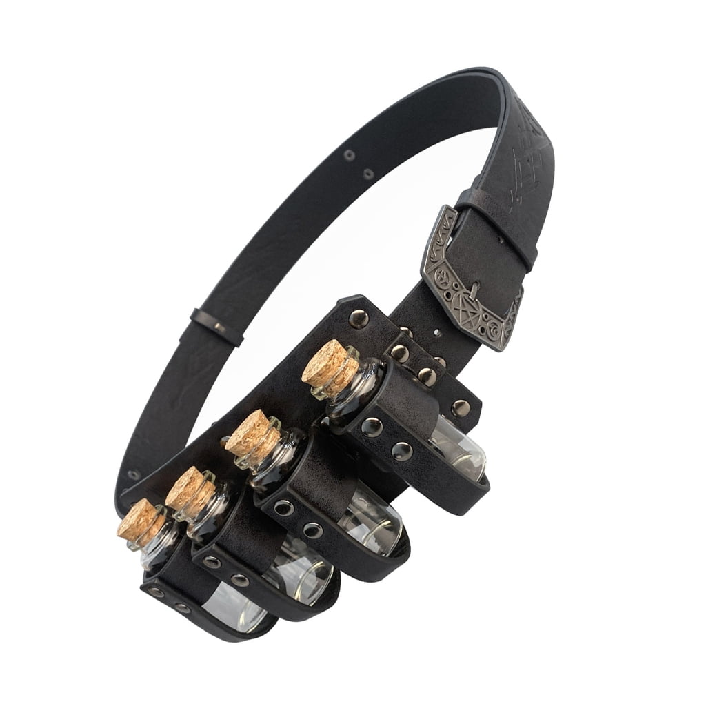 Medieval Alchemist Costume Belt with Four Alchemist Bottles Adjustable ...