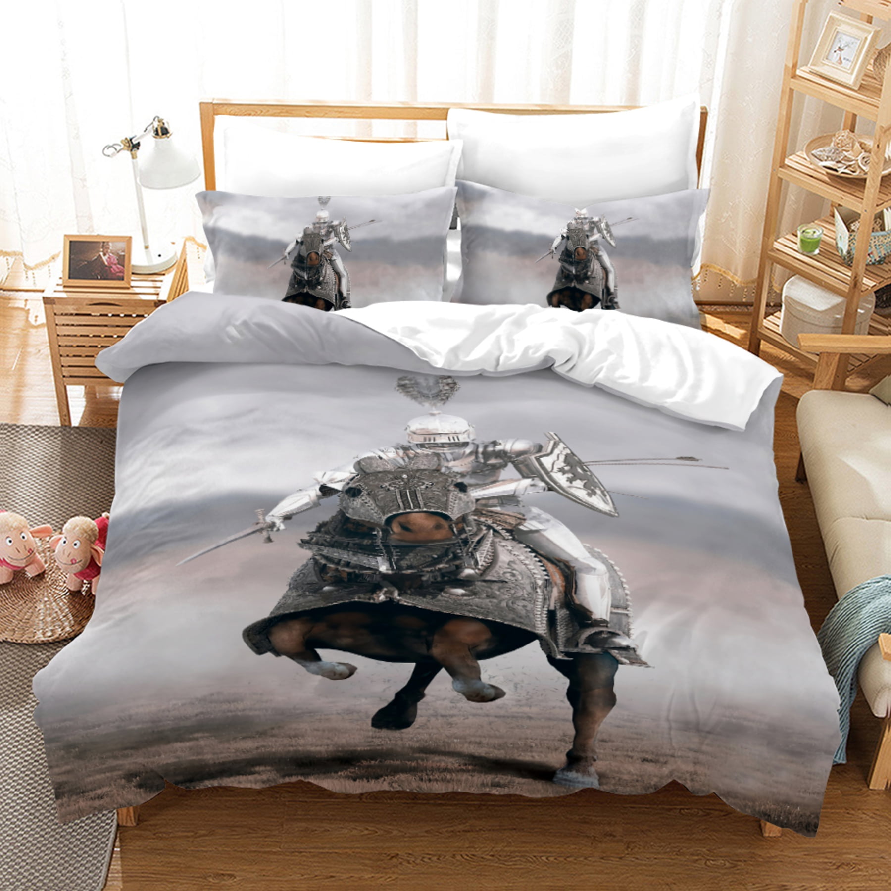 Medieval Bedding Set Full Plate & Horse Design Perfect for Fantasy ...