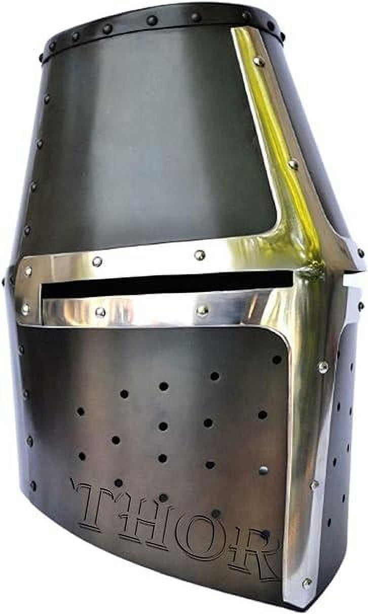 Medieval Black German Great Knight Crusader Helmet 18 Gauge Steel ...