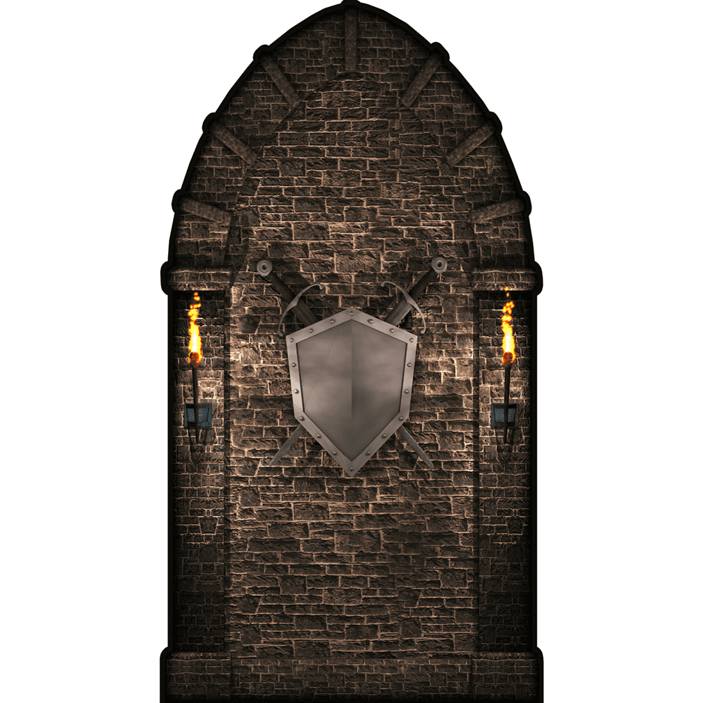 Walmart Medieval Knight Party Decorations: Brick Stone Wall Arch, Sword ...