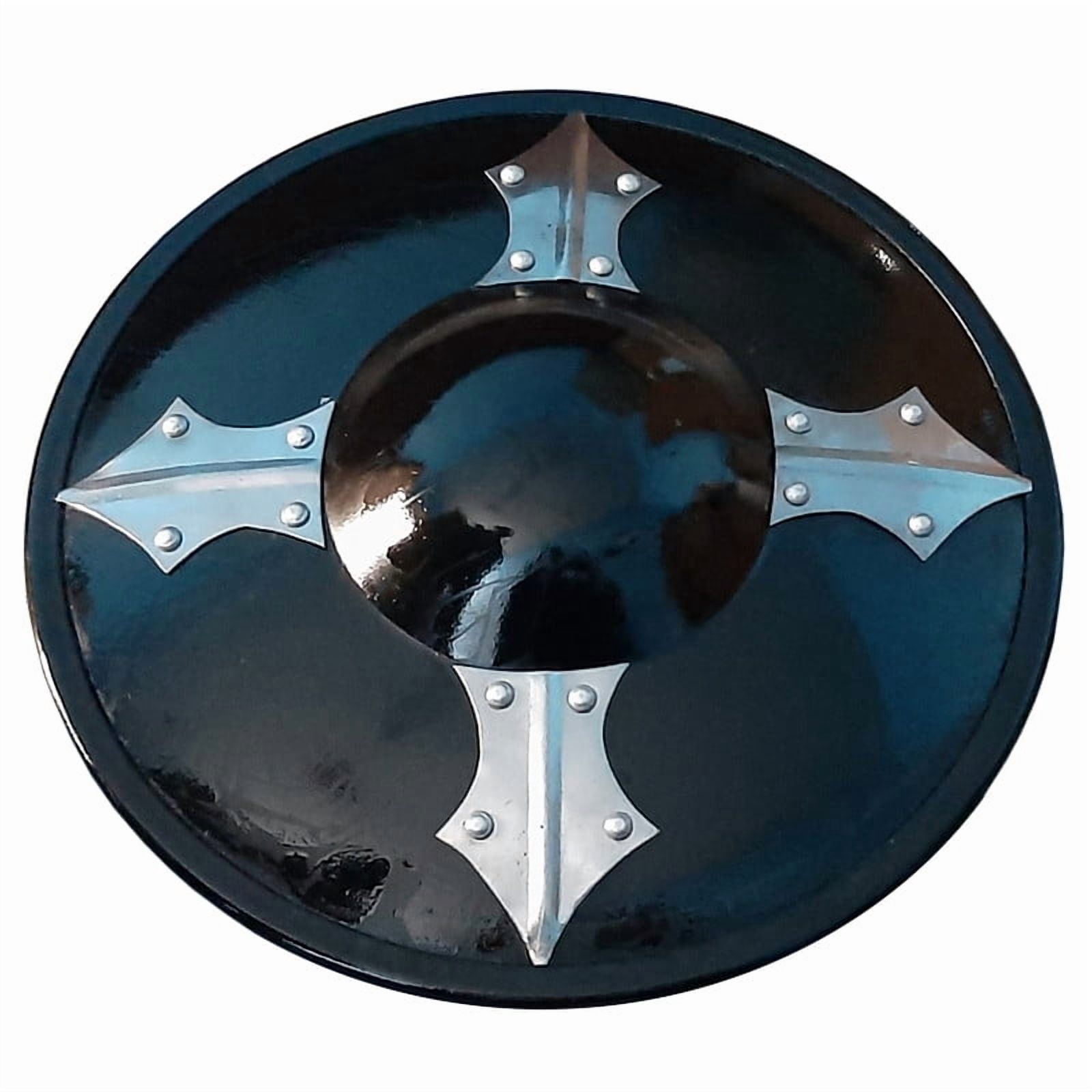 Medieval Buckler Shield Black, Heavy 16 Gauge Iron Steel, Templar ...