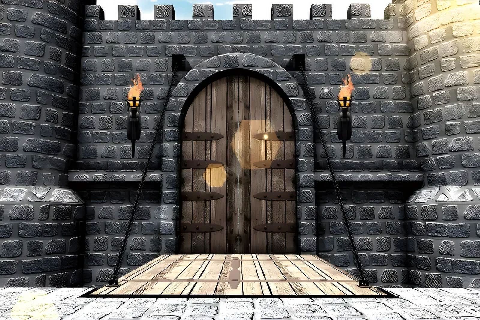 Medieval Castle Backdrop Kids Boys Birthday Party Knight Brick Wall ...