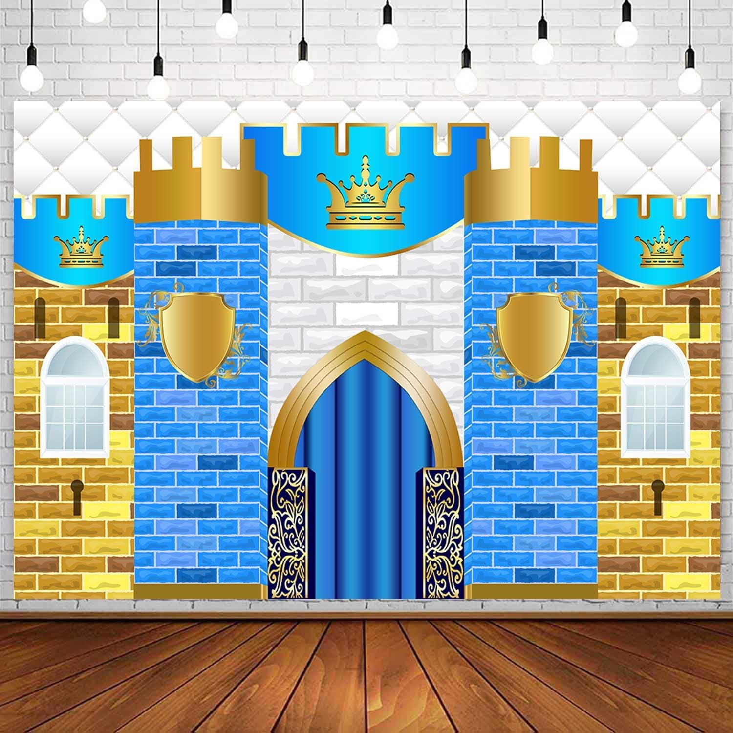 Medieval Castle Backdrop Knight Party Decorations Royal Blue Castle ...