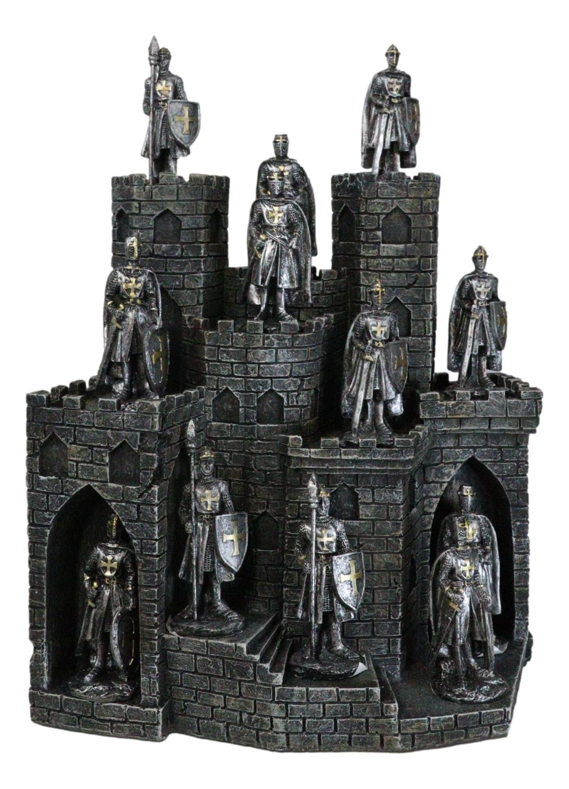 Medieval Castle Fortress Display Stand And 12 Mini Crusader Knights ...