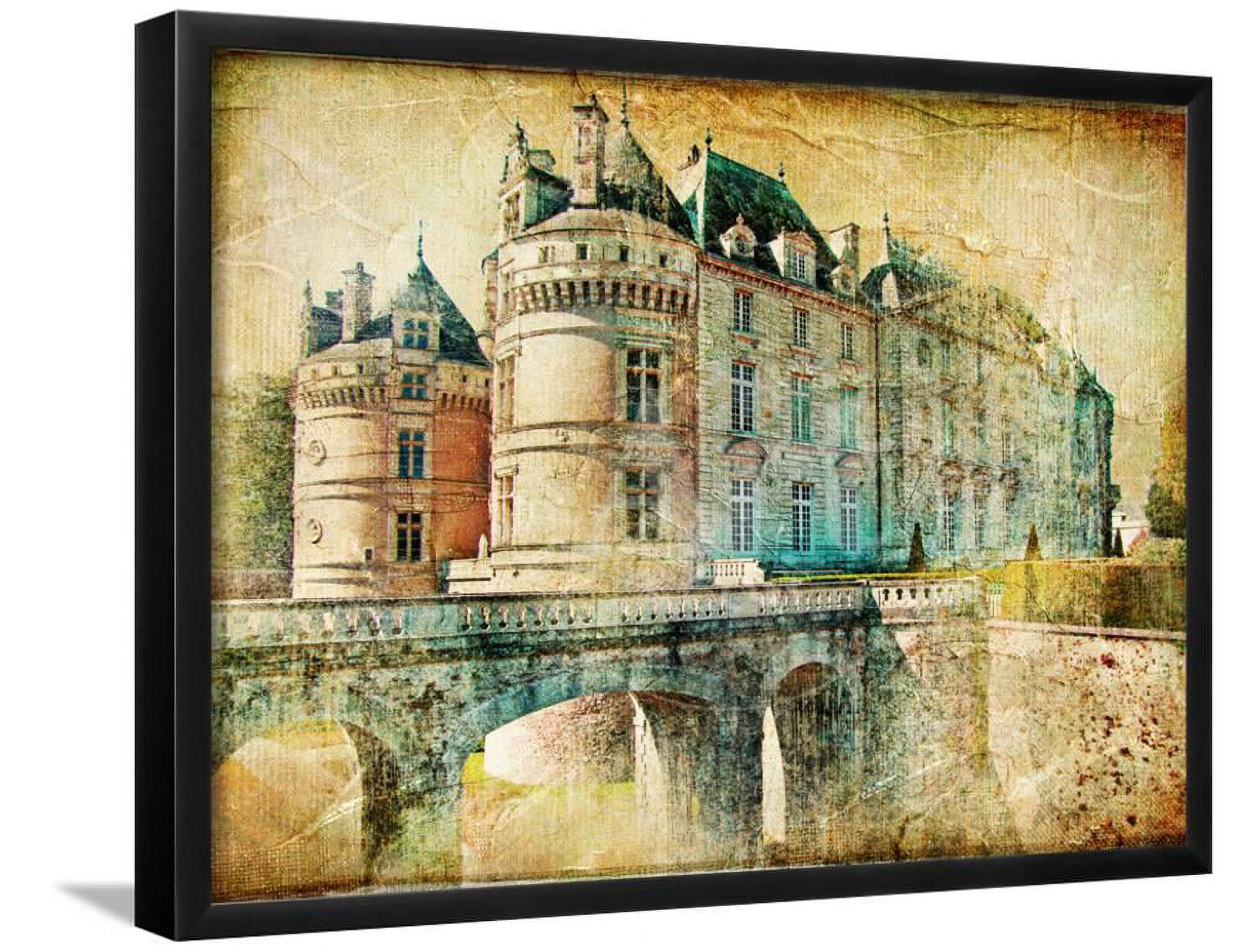 Medieval Castles of Old France Artistic Retro Styled Picture, Framed ...